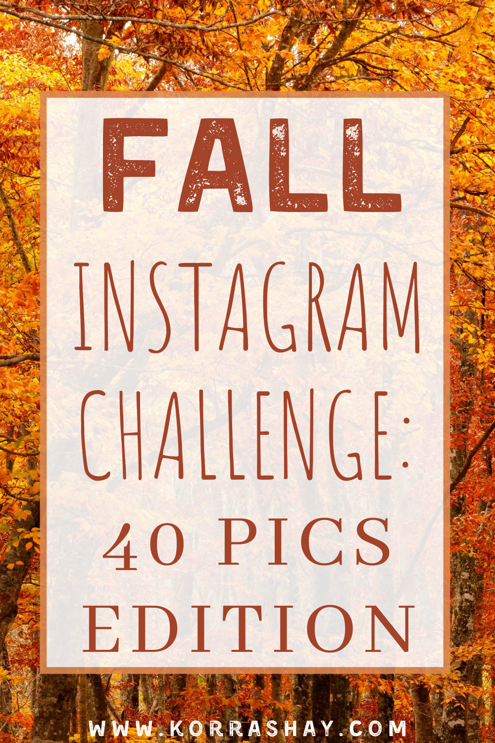Fall Instagram Challenge: 40 Pictures Edition