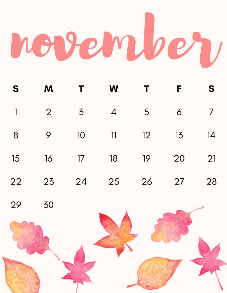 November 2020 Calendar: 10 Free Printable Designs – KorraShay.com