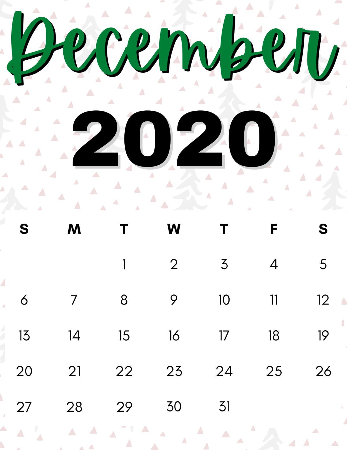 December 2020 Calendar: 10 Free Printable Designs! – KorraShay.com